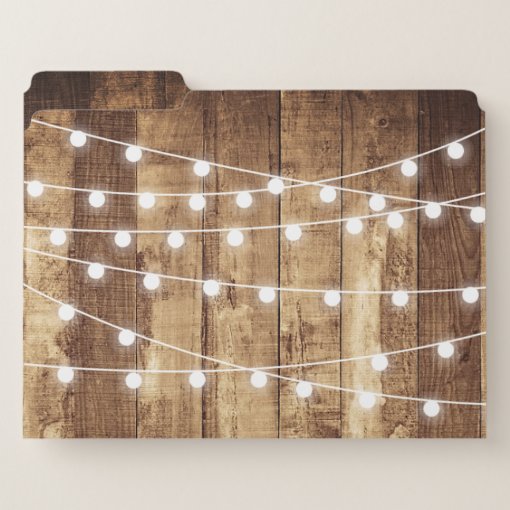 Rustic Wood Fairy Lights Personalized Decorative File Folder | Zazzle