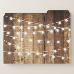 Rustic Wood Fairy Lights Personalized Decorative File Folder | Zazzle