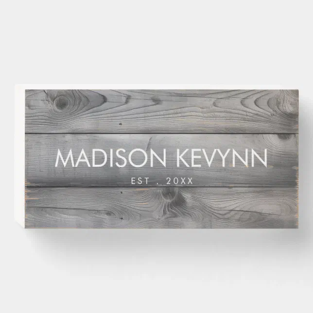 Rustic Wood Family Monogram Last Name Wooden Box Sign | Zazzle