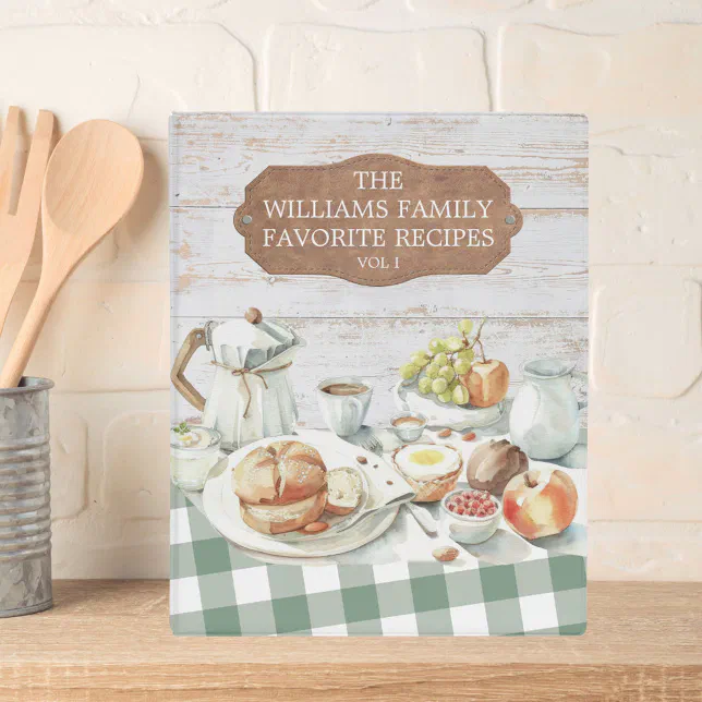 Rustic Wood Farmhouse Food Family Recipe Mini Binder | Zazzle
