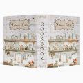 Rustic Wood Farmhouse Kitchen Family Recipe 3 Ring Binder | Zazzle