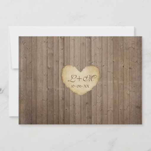Rustic Wood Fence Boards Heart Couples Shower Invitation | Zazzle