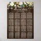 Rustic Wood Floral 16 Tables Wedding Seating Chart | Zazzle