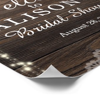 Rustic Wood Floral Bridal Shower Welcome Sign | Zazzle