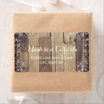 Rustic Wood Flourish Country Address Labels | Zazzle