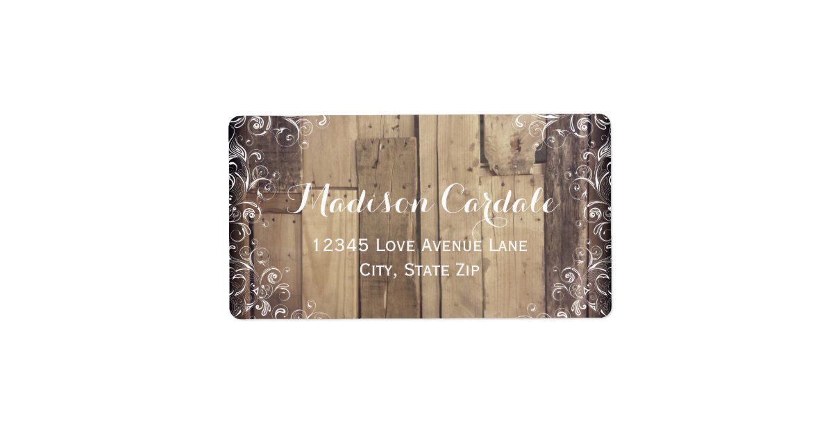Rustic Wood Flourish Country Address Labels | Zazzle