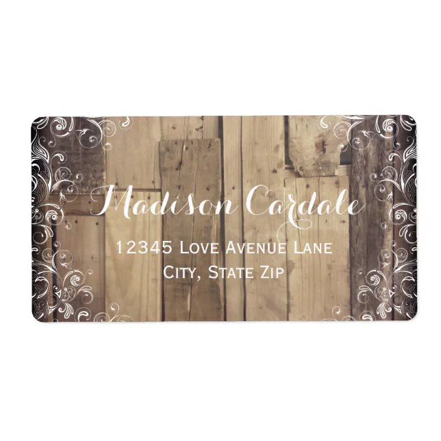 Rustic Wood Flourish Country Address Labels | Zazzle