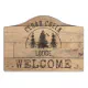 Rustic Wood Forest Trees Personalized Welcome Door Sign | Zazzle