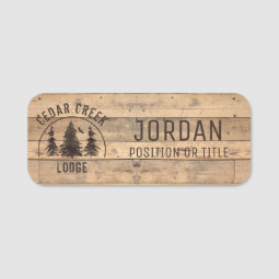 Rustic Wood Forest Trees Vacation Rental Name Tag | Zazzle