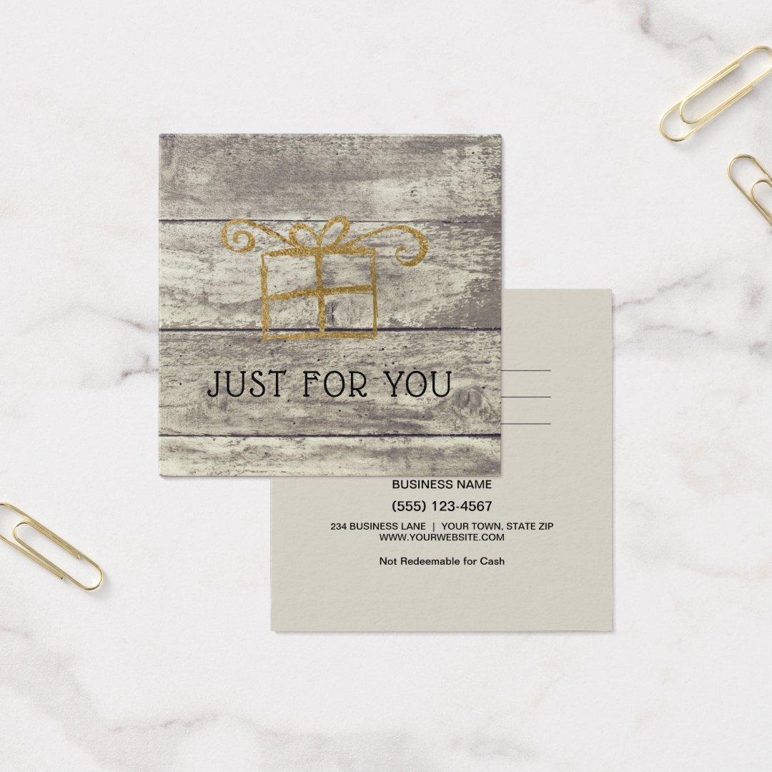 Rustic Wood Gold Gift Card Certificate | Zazzle