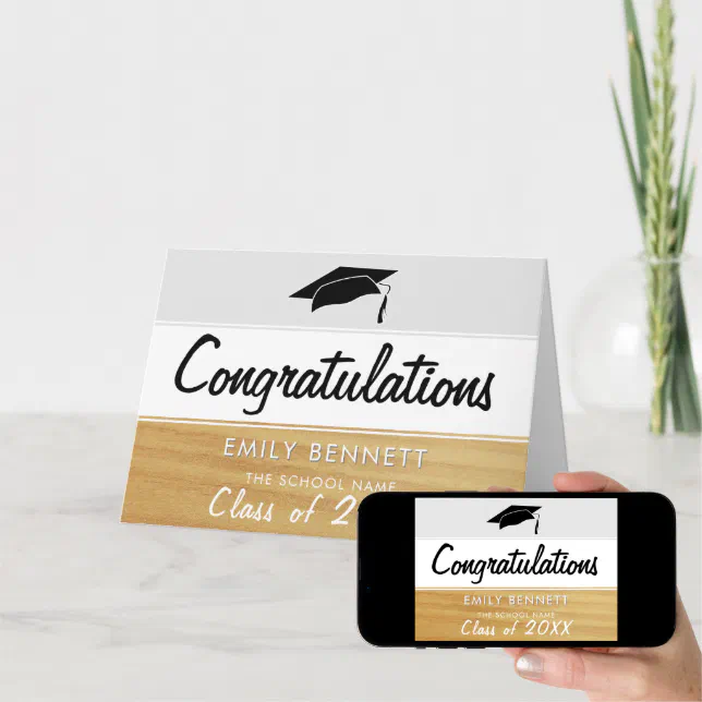 Rustic Wood Graduate Congratulations Graduation Card | Zazzle