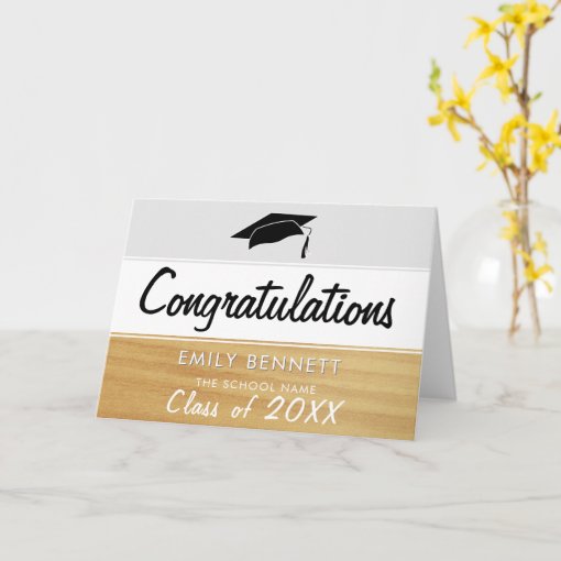 Rustic Wood Graduate Congratulations Graduation Card | Zazzle