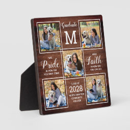 Rustic Wood Graduation Keepsake Photo Collage Plaque | Zazzle
