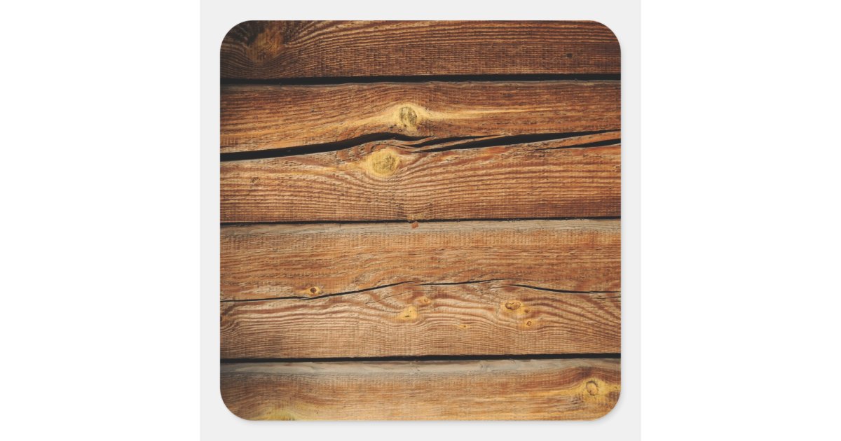 Rustic Wood Grain Boards Design Country Gifts Square Sticker | Zazzle