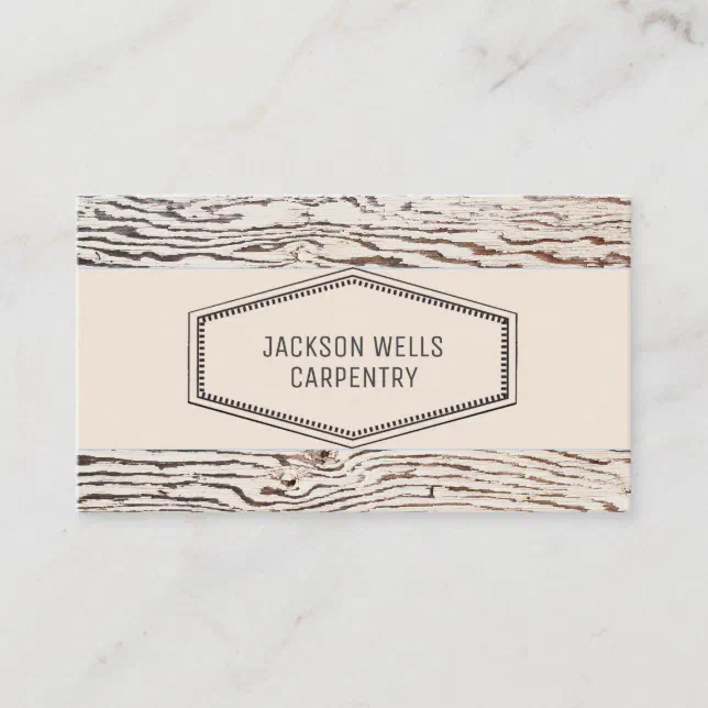 Rustic Wood Grain Carpenter Business Card | Zazzle