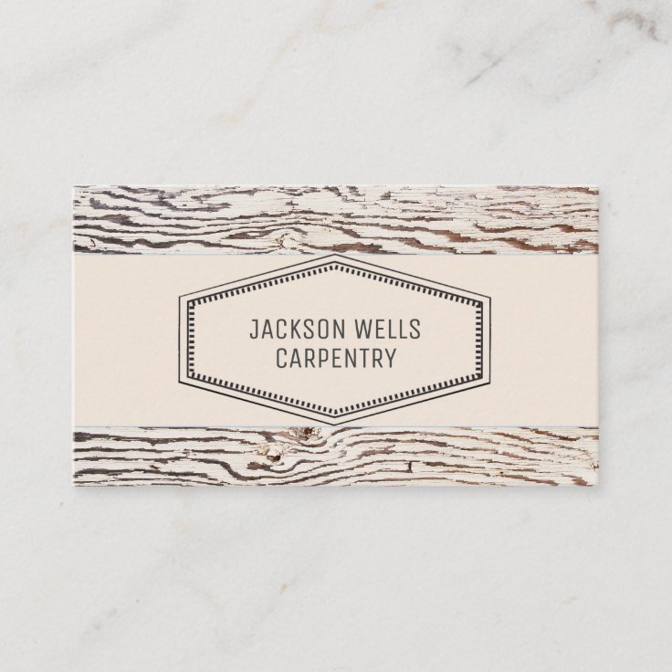 Rustic Wood Grain Carpenter Business Card | Zazzle