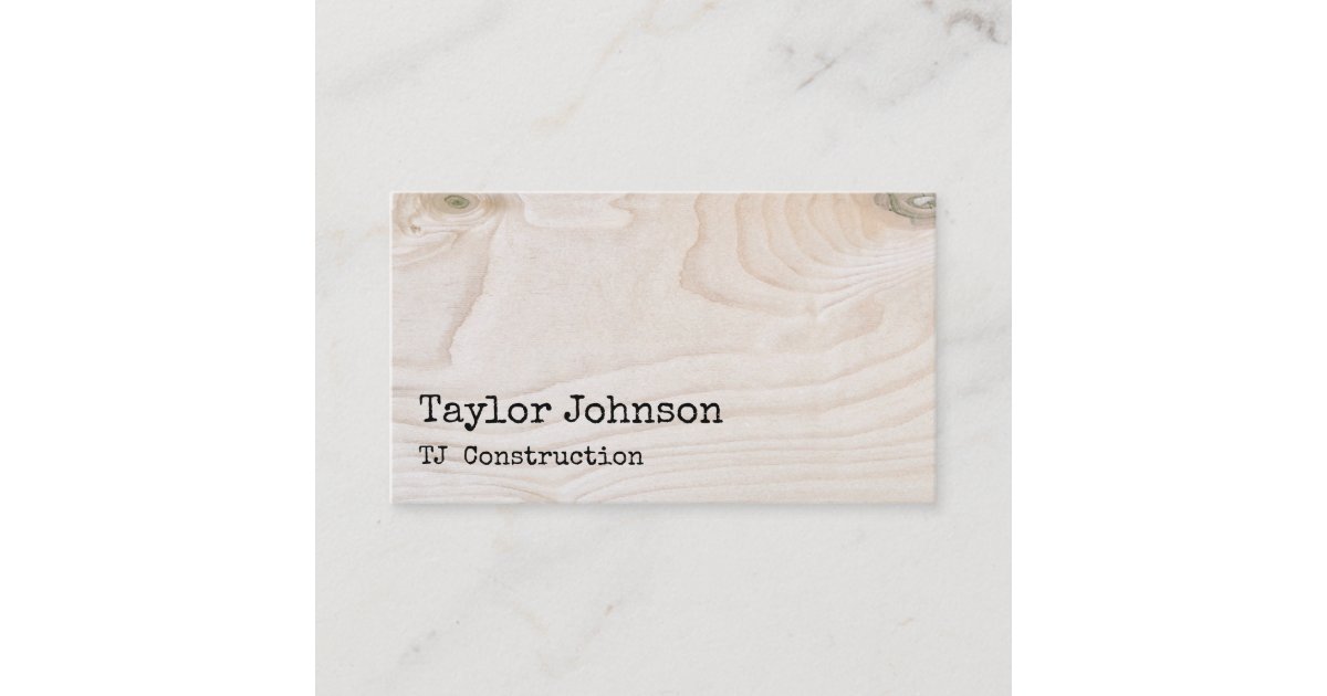 Rustic Wood Grain Construction Work Business Card | Zazzle