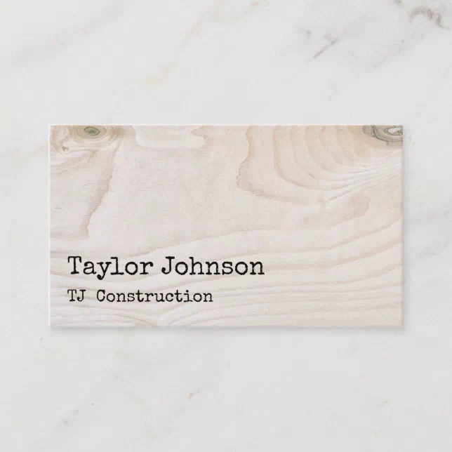 Rustic Wood Grain Construction Work Business Card | Zazzle