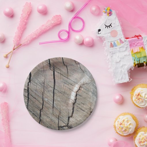 Rustic Wood Grain Design Paper Plate | Zazzle