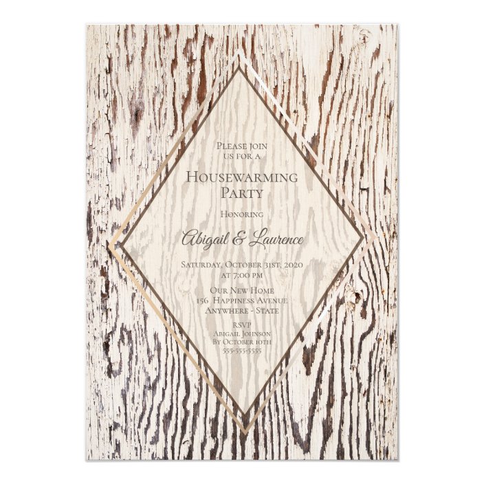 Rustic Wood Grain Housewarming Invitation | Zazzle.com
