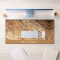 Rustic Wood Grain Personalized Desk Mat | Zazzle