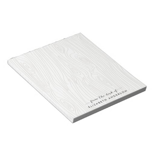 Rustic Wood Grain Personalized Notepad | Zazzle
