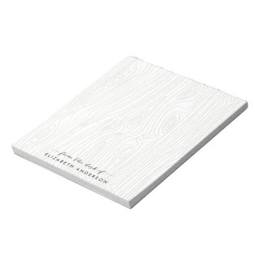 Rustic Wood Grain Personalized Notepad | Zazzle