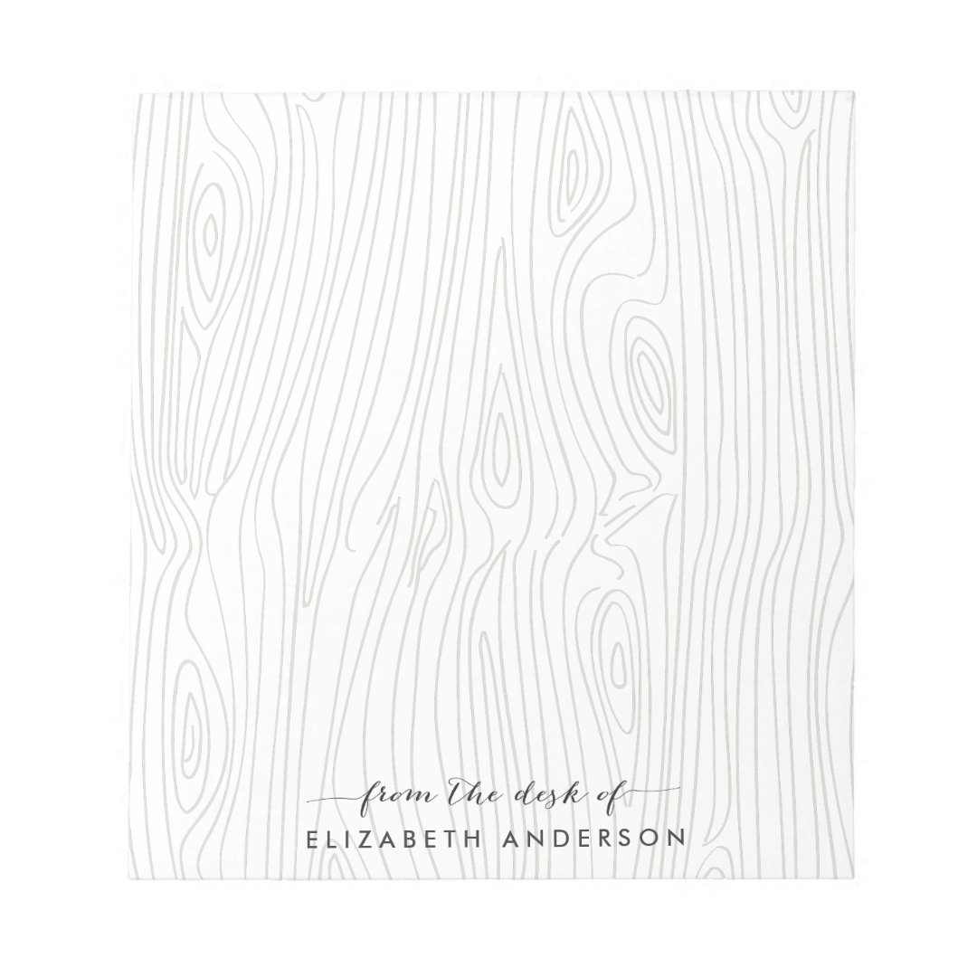 Rustic Wood Grain Personalized Notepad | Zazzle