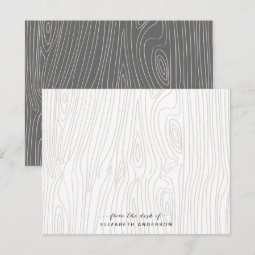 Rustic Wood Grain Personalized Stationery Note Card | Zazzle