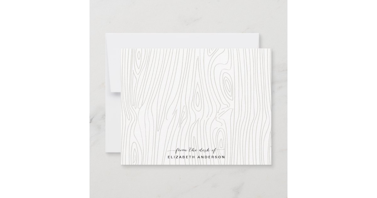 Rustic Wood Grain Personalized Stationery Note Card | Zazzle