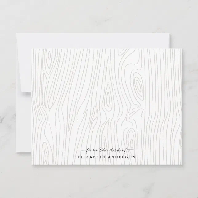 Rustic Wood Grain Personalized Stationery Note Card | Zazzle