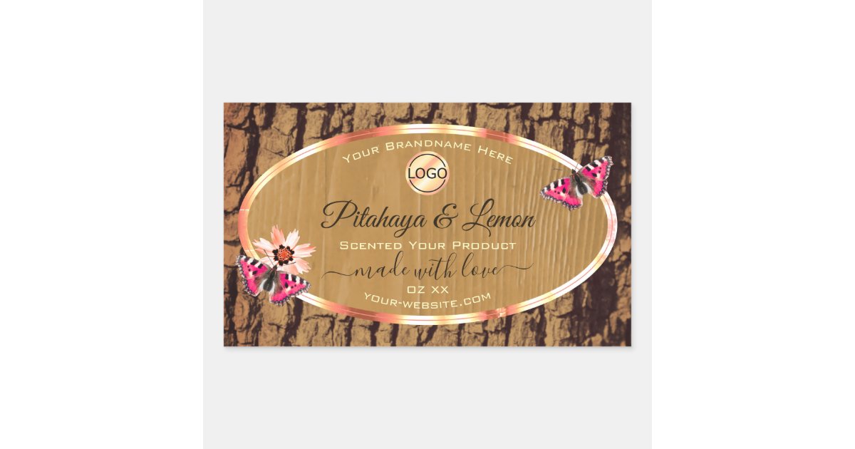 Rustic Wood Grain Tree Bark Product Labels Logo | Zazzle
