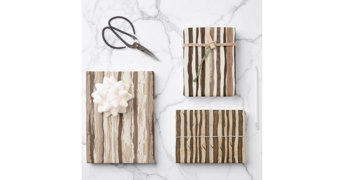 Rustic Wood Grain Tree Bark Wrapping Paper Sheets | Zazzle