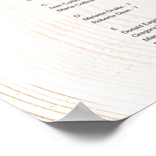 Rustic Wood Grain Tree ring Wedding Seating Chart | Zazzle