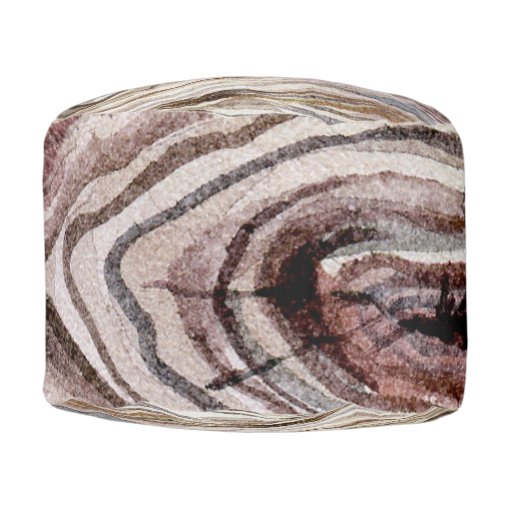 Rustic Wood Grain Watercolor Country Barn Chic Pouf | Zazzle