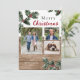 Rustic wood greenery Christmas holiday photo card | Zazzle