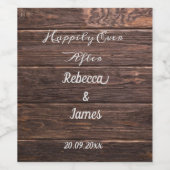 Rustic Wood Happily Ever After Wedding Wine Labels | Zazzle