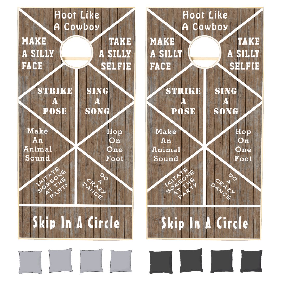 Rustic Wood Hilarious Fun Cornhole Set | Zazzle