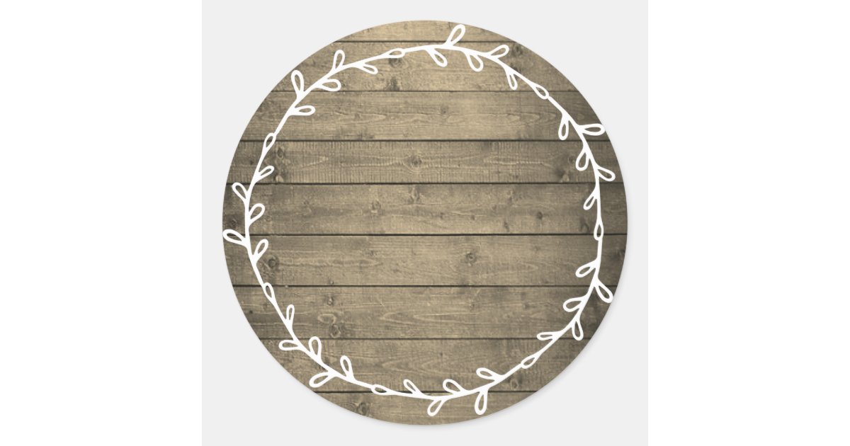 Rustic Wood Homemade Write On Blank Classic Round Sticker | Zazzle
