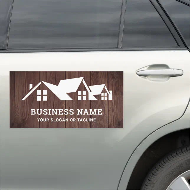 Rustic Wood House Roofing Construction Roofer Car Magnet | Zazzle