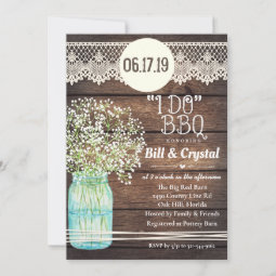 Rustic Wood I Do BBQ Couples Shower Invitation | Zazzle