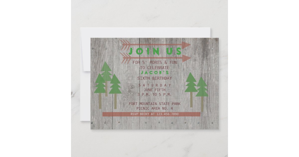 Rustic Wood Invitation | Zazzle