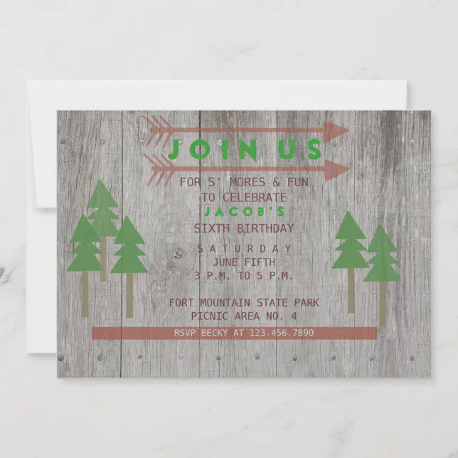 Rustic Wood Invitation | Zazzle