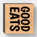 RUSTIC WOOD KITCHEN SIGNS, GOOD EATS WOODEN BOX SIGN | Zazzle