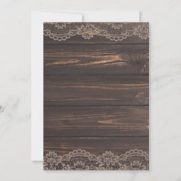 Rustic Wood Lace Fall Wedding Invitation | Zazzle