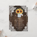 Rustic Wood Lace Mason Jar Sunflower Wedding Invitation | Zazzle