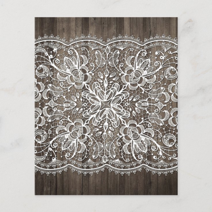 Rustic Wood & Lace Scrapbook Paper | Zazzle