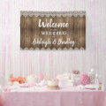 Rustic Wood Lace Wedding Welcome Banner | Zazzle