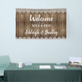 Rustic Wood Lace Wedding Welcome Banner | Zazzle