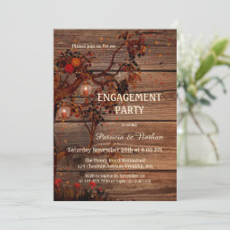 Rustic Wood Lanterns Engagement Party Invitation | Zazzle
